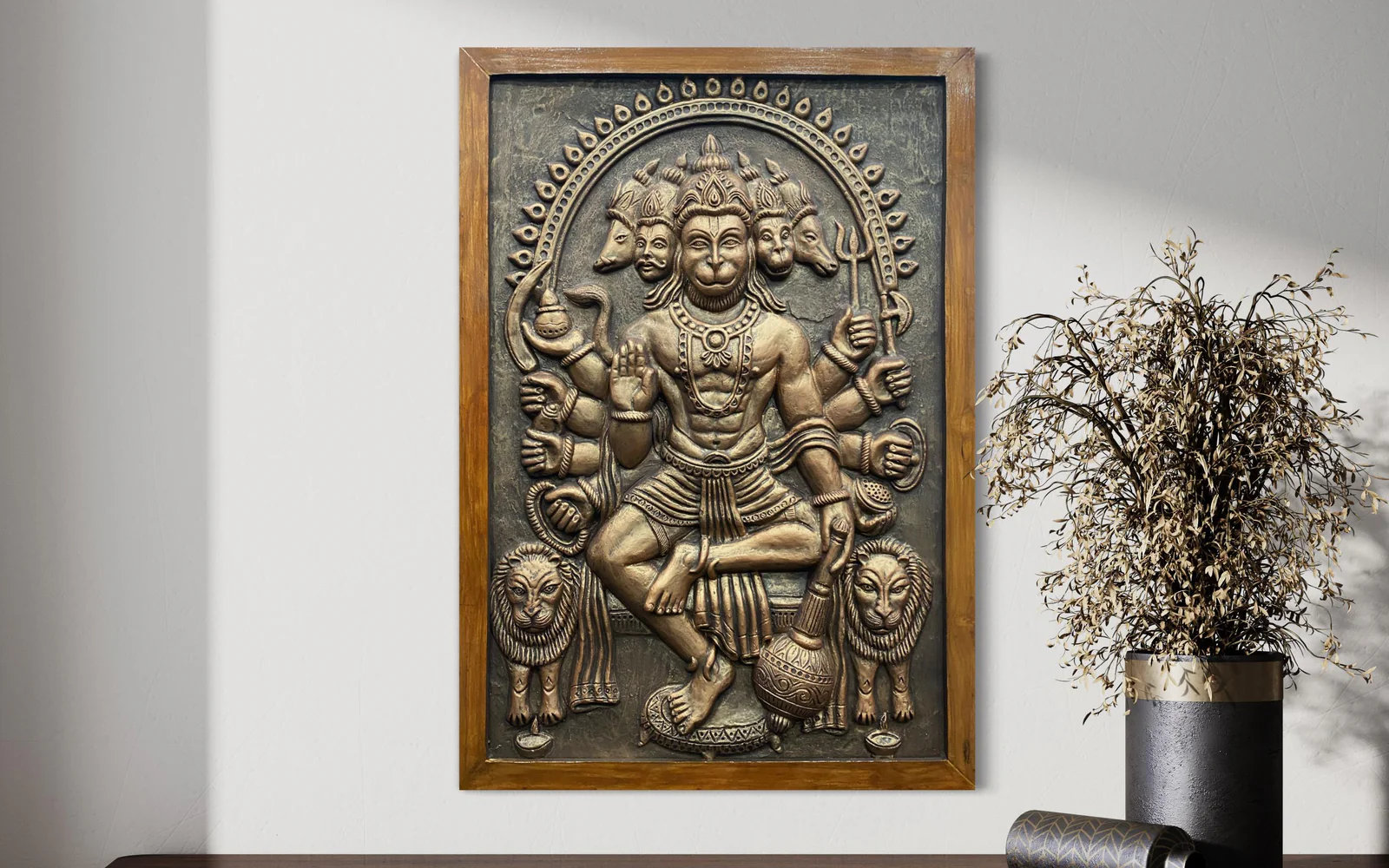 PANCHMUKHI HANUMAN 3D Relief Mural WALL Art Bajrang Bali Wall Decor ...