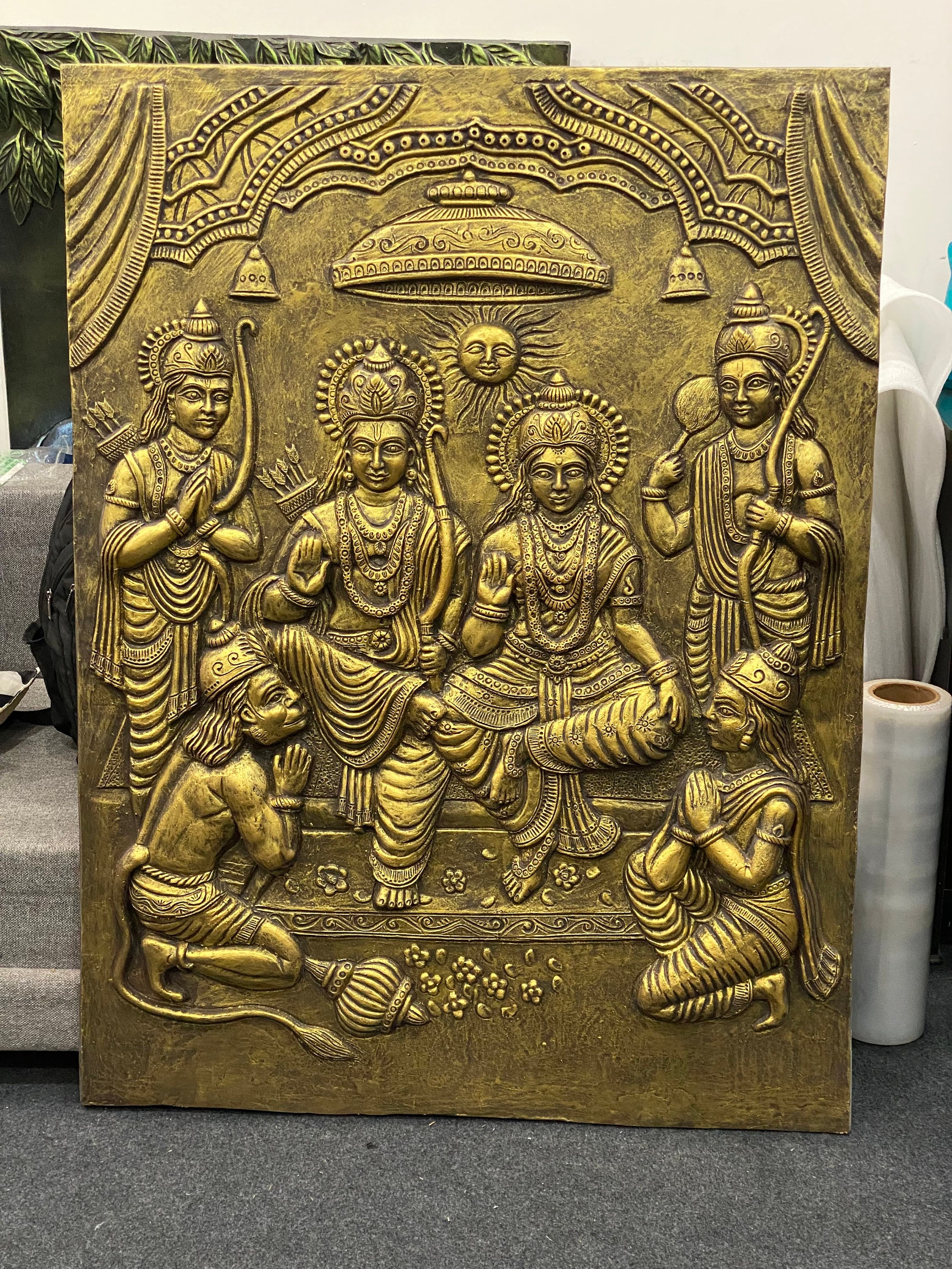 RAM DARBAR 3D Relief Mural Wall Art Lord Ram Wall Decor Hindu Religious ...