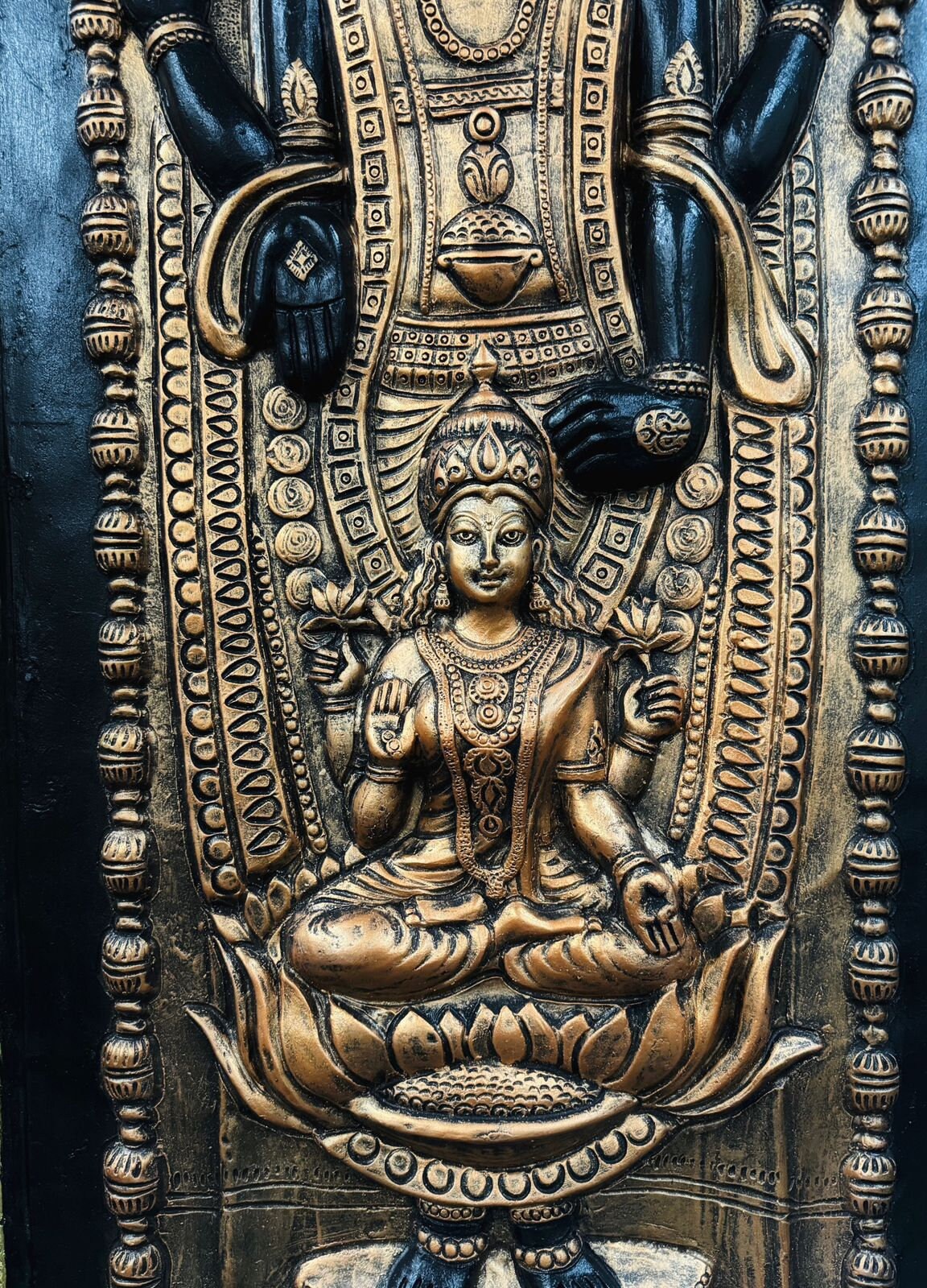 Buy TIRUPATI BALAJI With Goddess LAKSHAMI 3D Relief Mural Wall Art ...