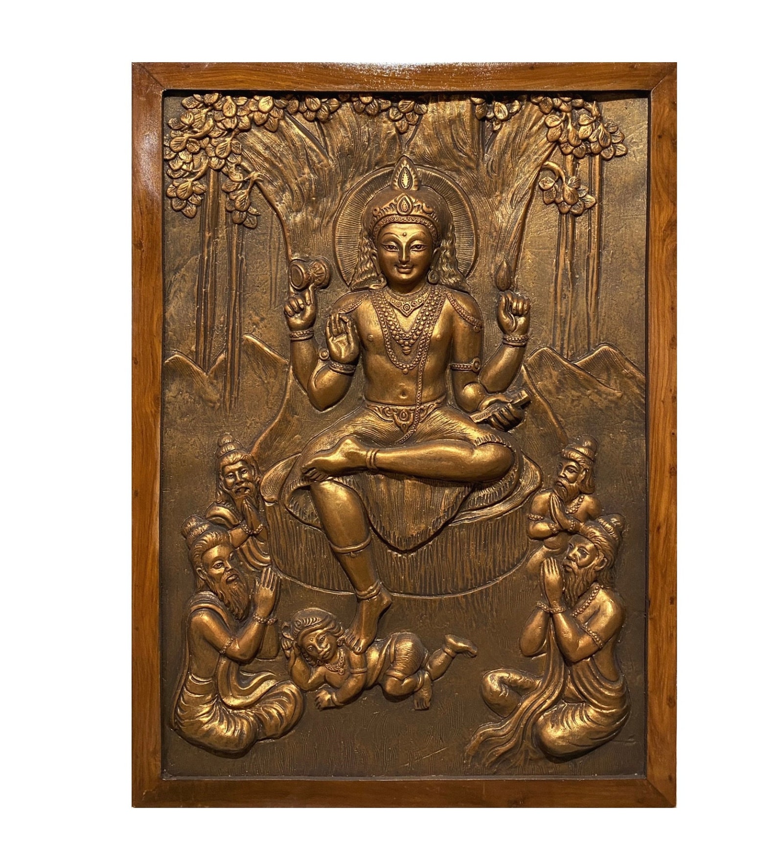 Divine Enlightenment Dakshinamurthy 3D Relief Mural in Size 3.5X2.5 ...