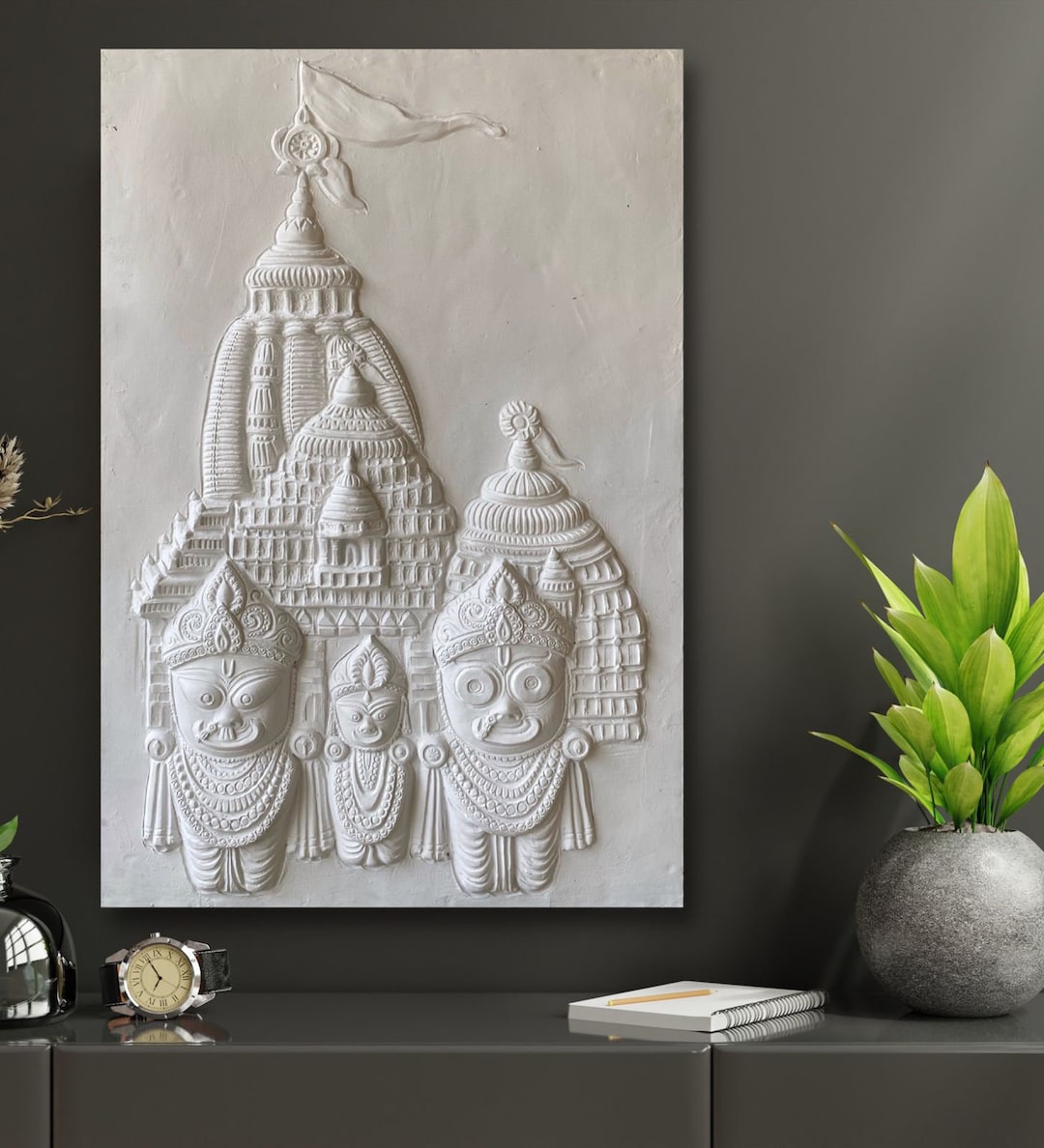 3D JAGANNATH Balaram Subhadra WALL ART - Spiritual Decor -3D Sculpture ...