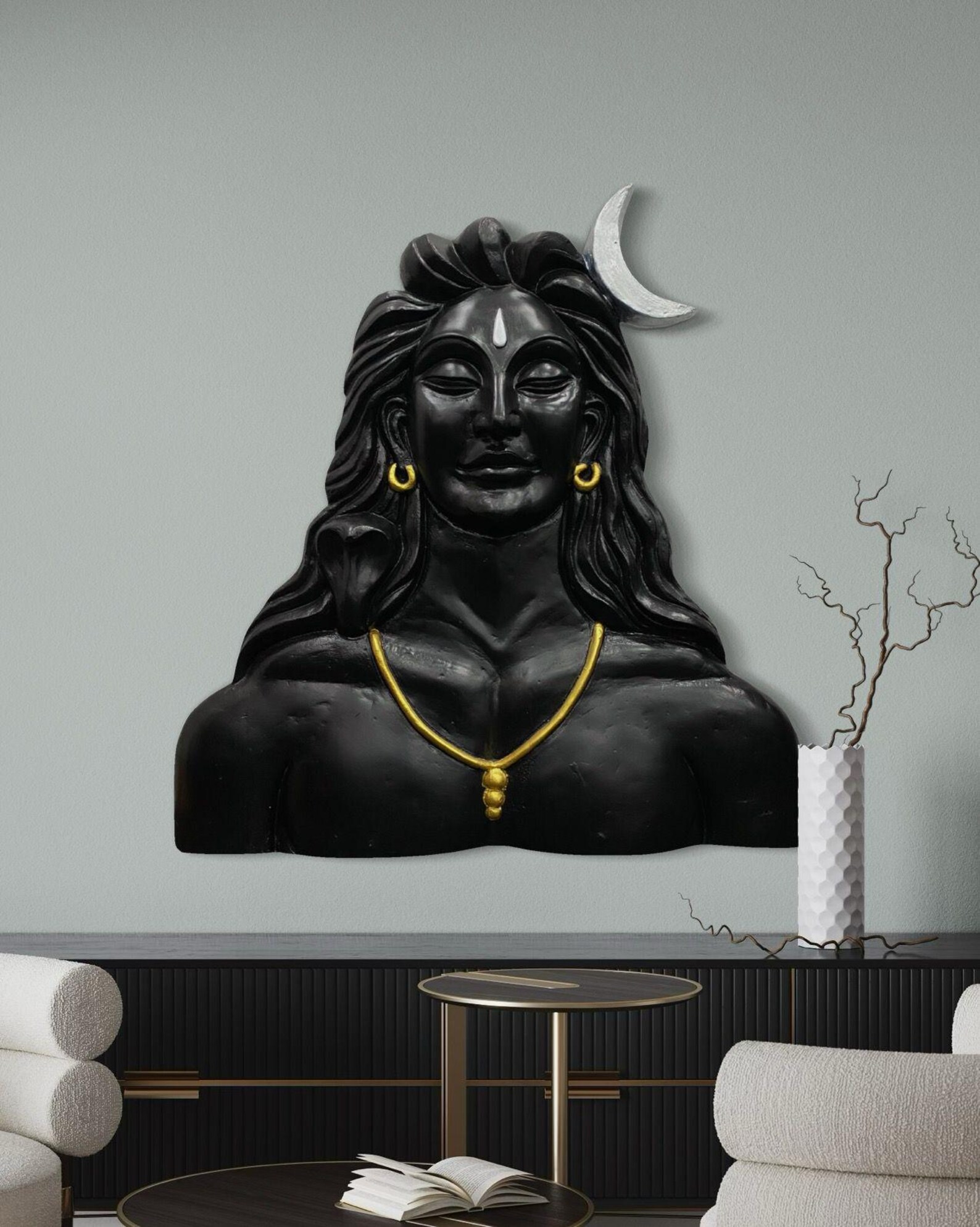 33X30 Inch Adiyogi (lord Shiv) 3D Relief Mural Wall Art - Etsy