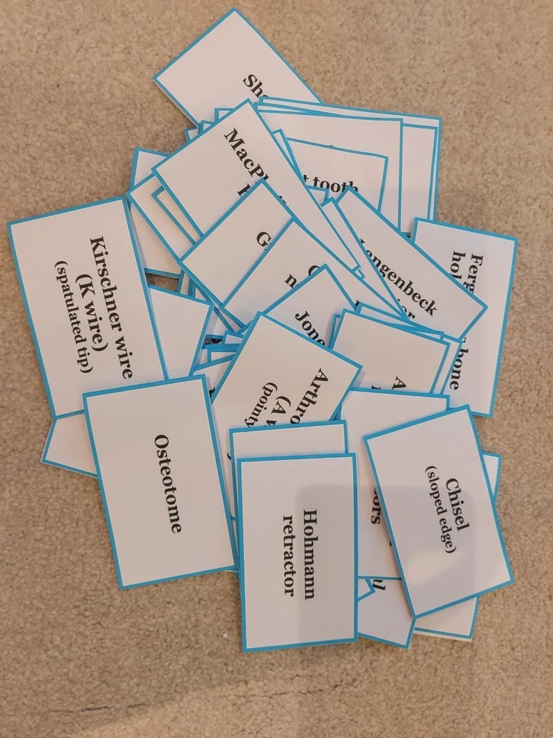 Digital Download of Surgical Instrument Flashcards - PDF & Publisher ...