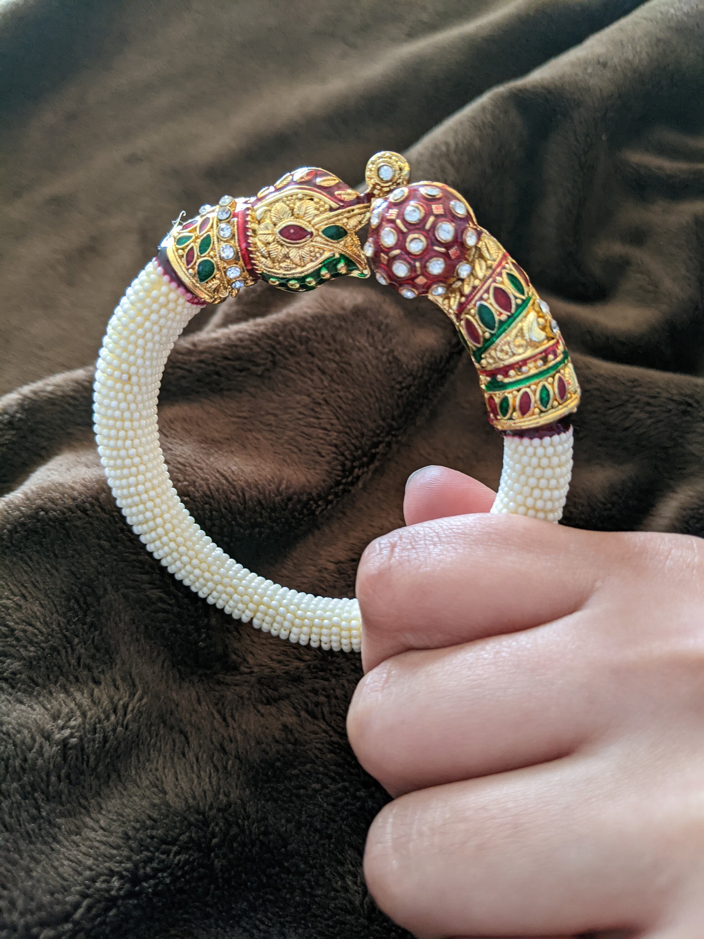 Tradicional indio / oro chapado Kada / Conjunto de brazalete ...