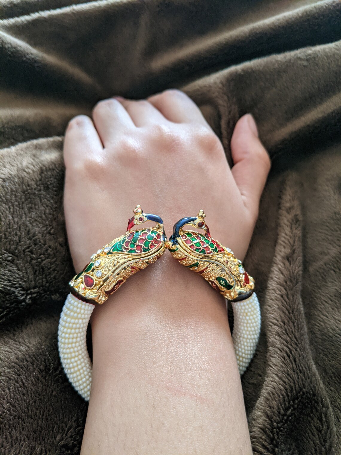 Traditional Indian/ Gold Plated Kada / Bangle Set/ Meenakari /american ...