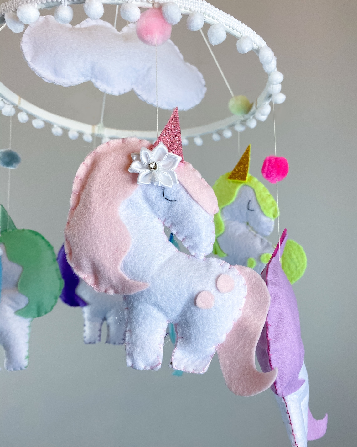 Unicorns Baby Crib Nursery Mobile Unicorns Mobile Crib - Etsy