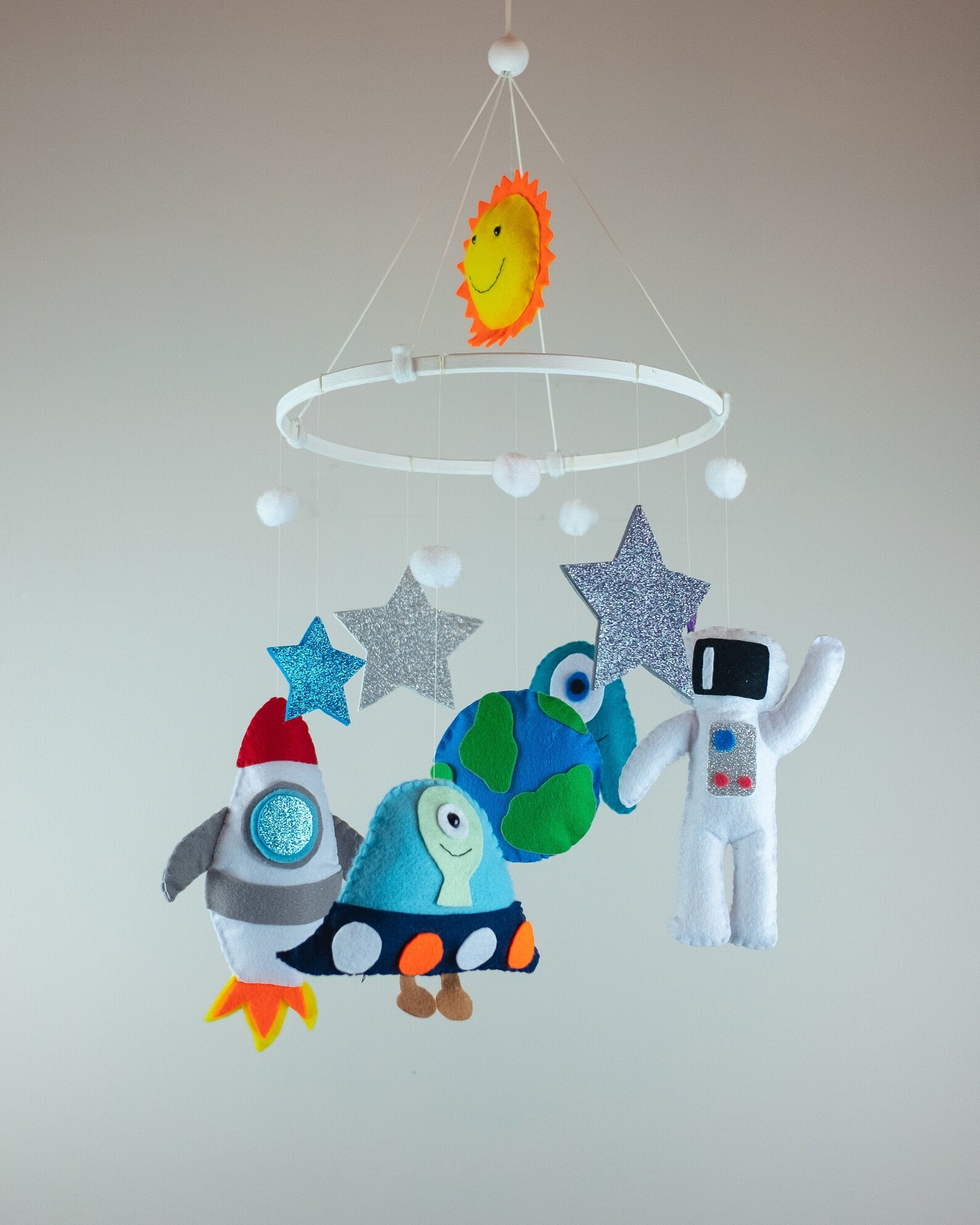 Space Baby Crib Nursery Mobile - Space Themed Mobile - Crib Mobile ...