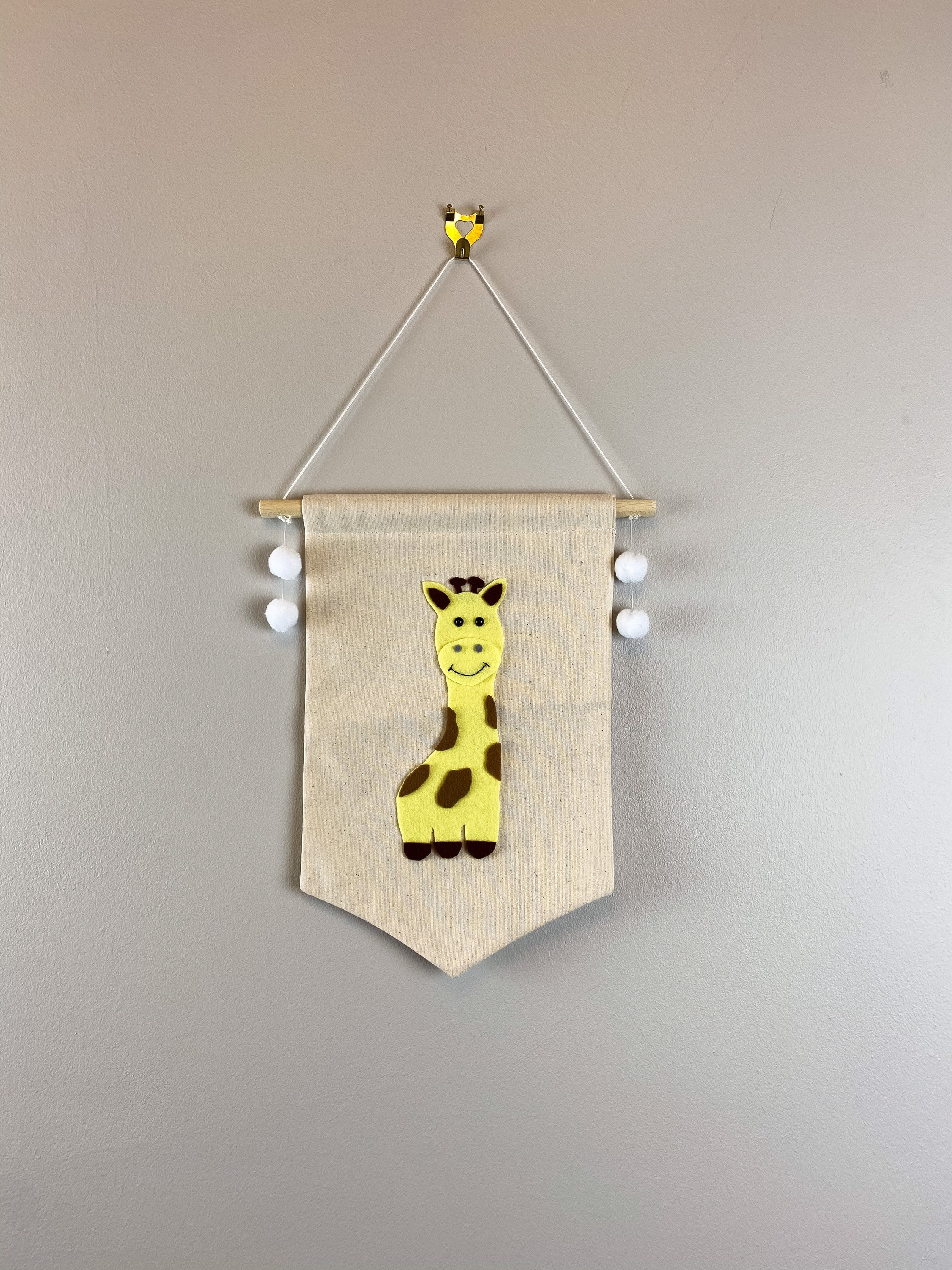 Personalised Felt Giraffe Flag, Nursery Decor, New Baby Gift, Wall ...