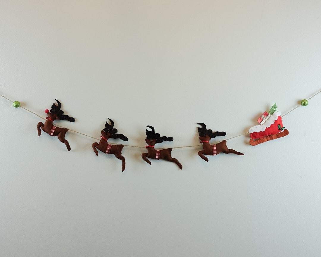 Christmas Reindeer Garland Christmas Garland Christmas Decoration ...