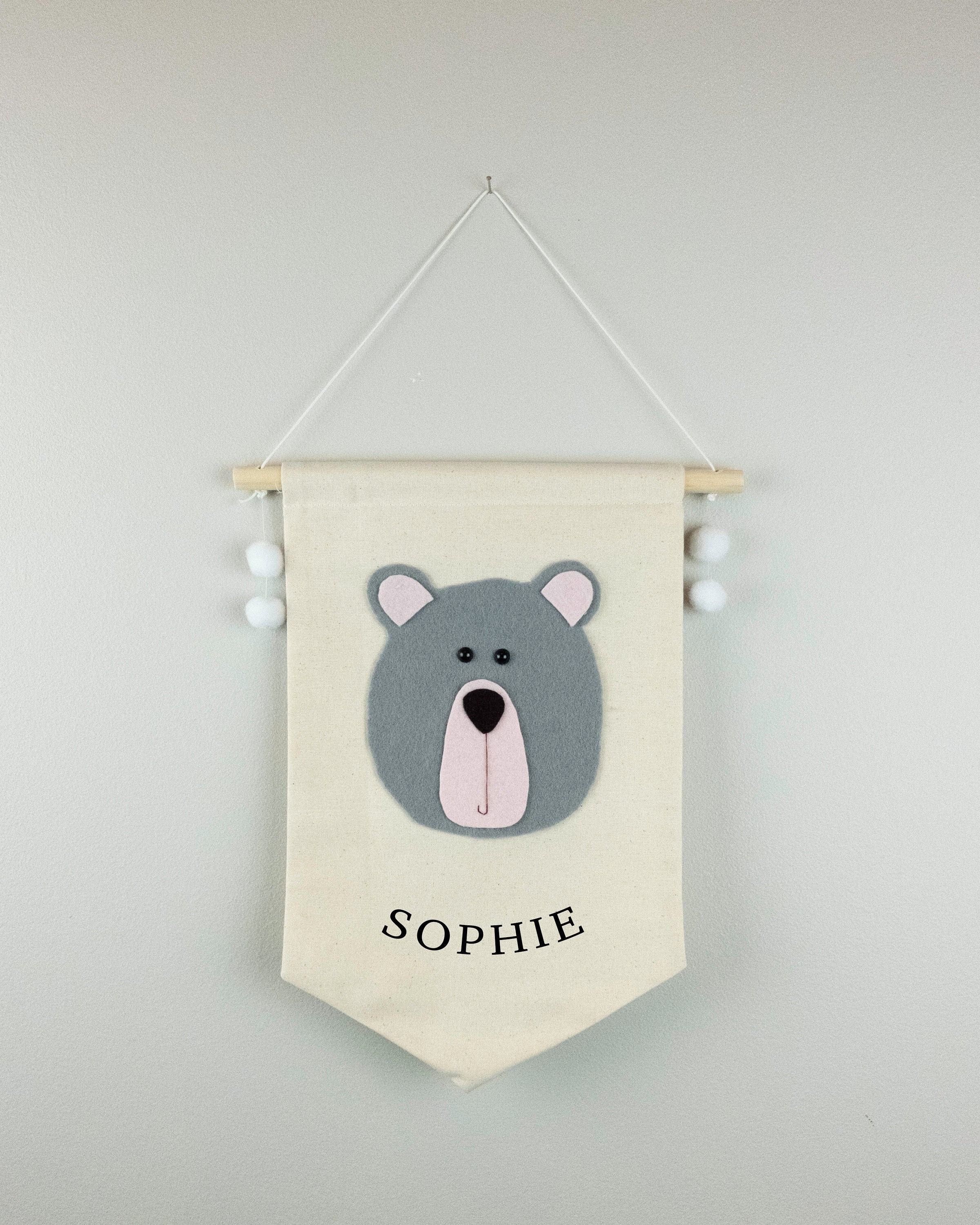 Personalised Felt Bear Flag Nursery Decor New Baby Gift - Etsy
