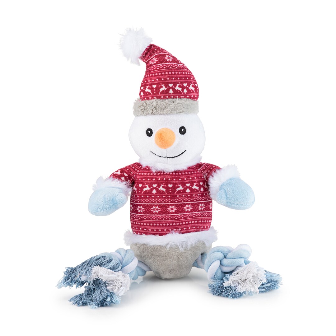 My Little Snowman Dog Toy Plush With Rope - Etsy
