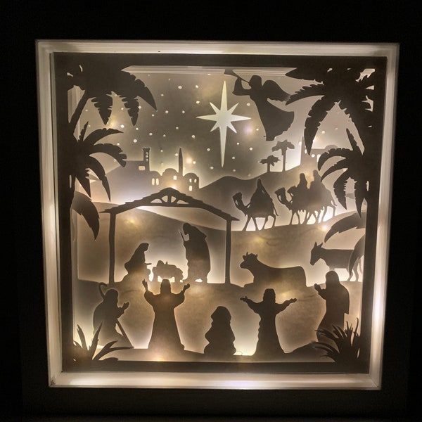 Nativity Shadow Box Svg - Etsy