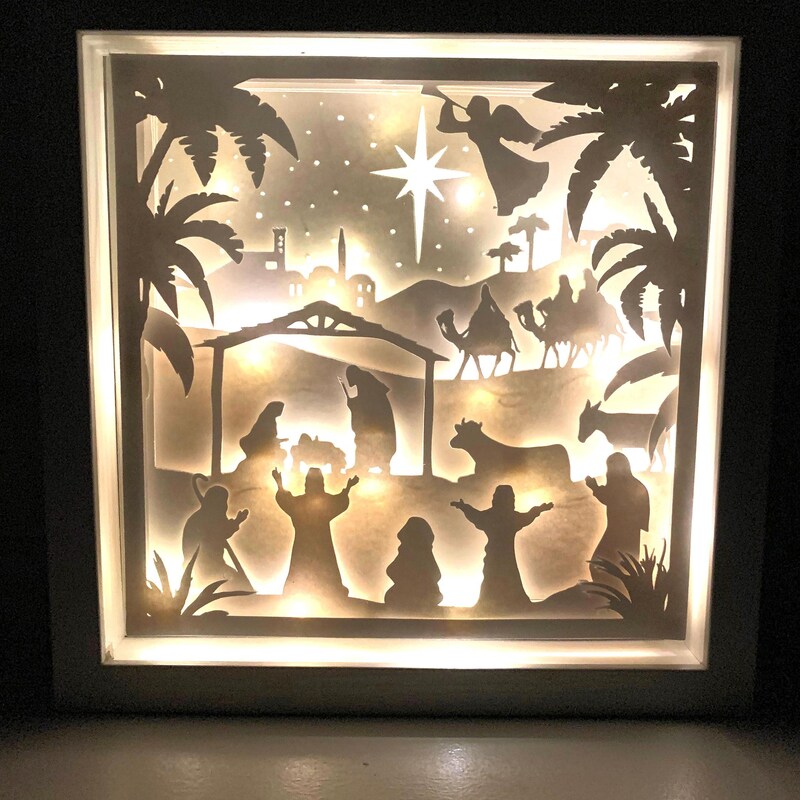 Nativity Shadow Box Svg - Etsy