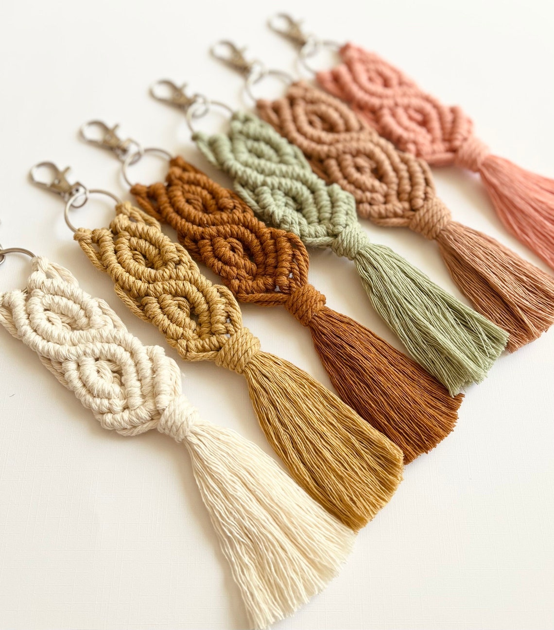 Boho Macrame Keychain Boho Keychain Bag Charm Gifts for - Etsy