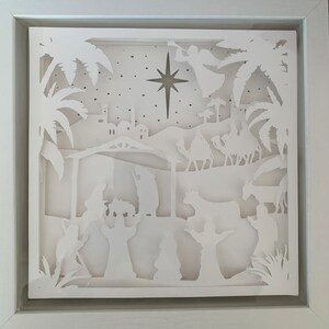 Lighted Bethlehem Nativity Shadow Box Lighted Christmas Story Shadow ...