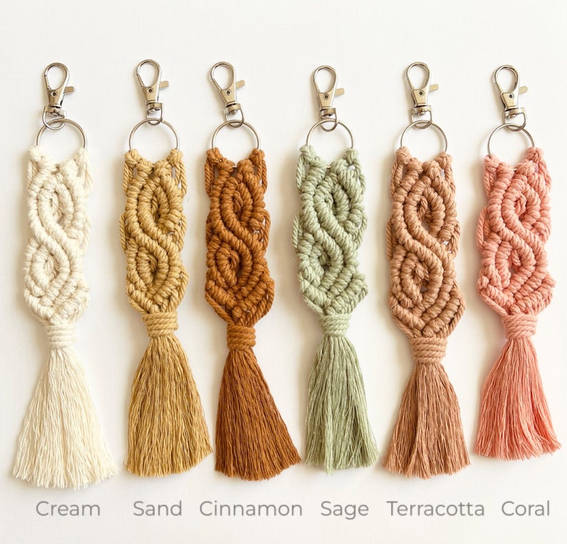 Boho Macrame Keychain Boho Keychain Bag Charm Gifts for - Etsy
