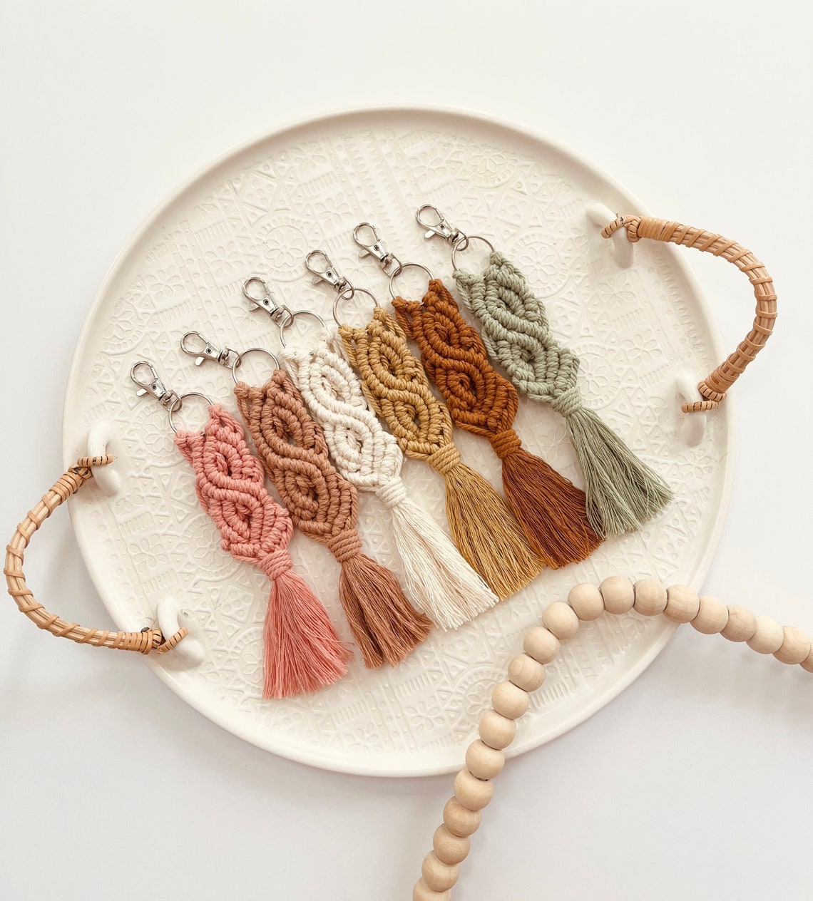 Boho Macrame Keychain Boho Keychain Bag Charm Gifts for - Etsy