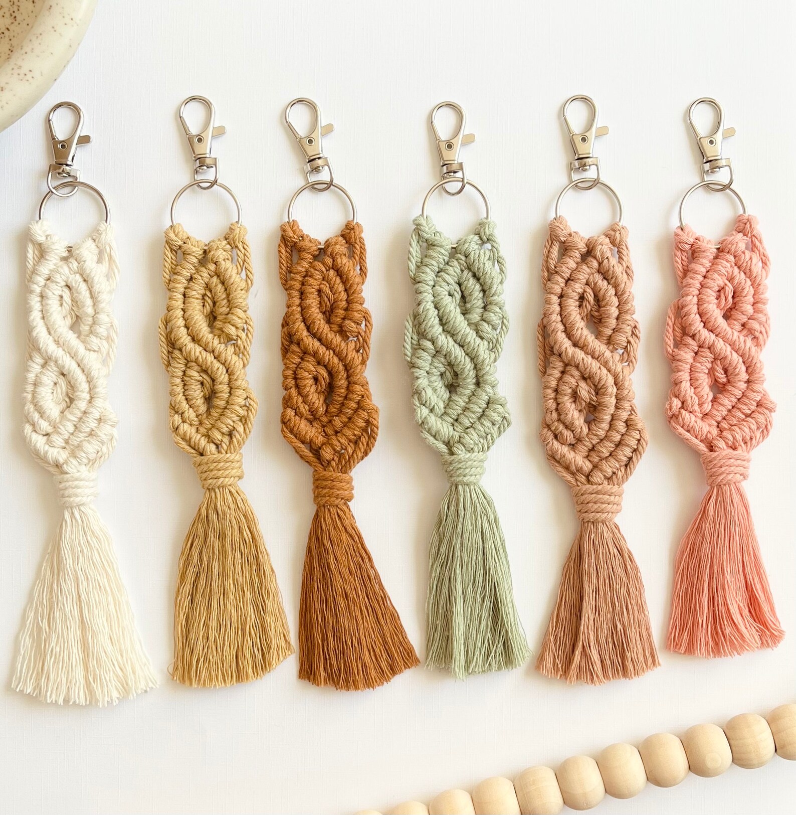 Boho Macrame Keychain Boho Keychain Bag Charm Gifts for - Etsy