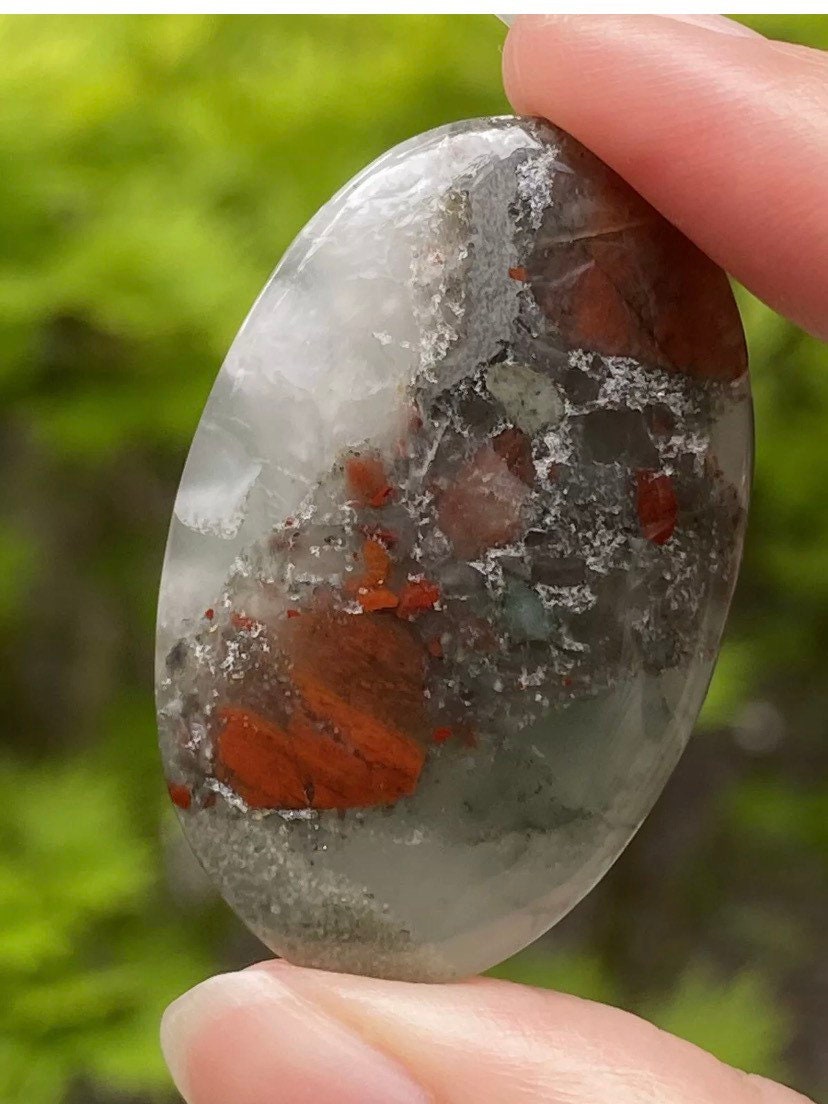 Red Moss Agate Cabochon AAA Abundance / Optimism / | Etsy