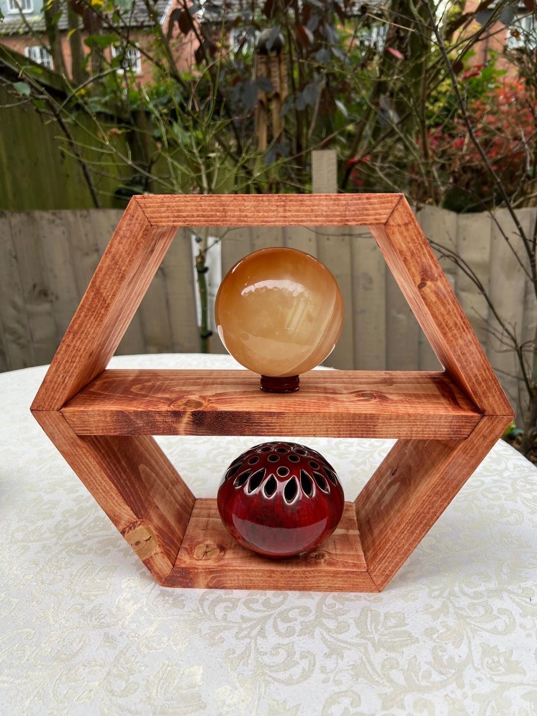Wooden Hexagon Honeycomb Shelving Shelves Unit Wall Hanging or ...