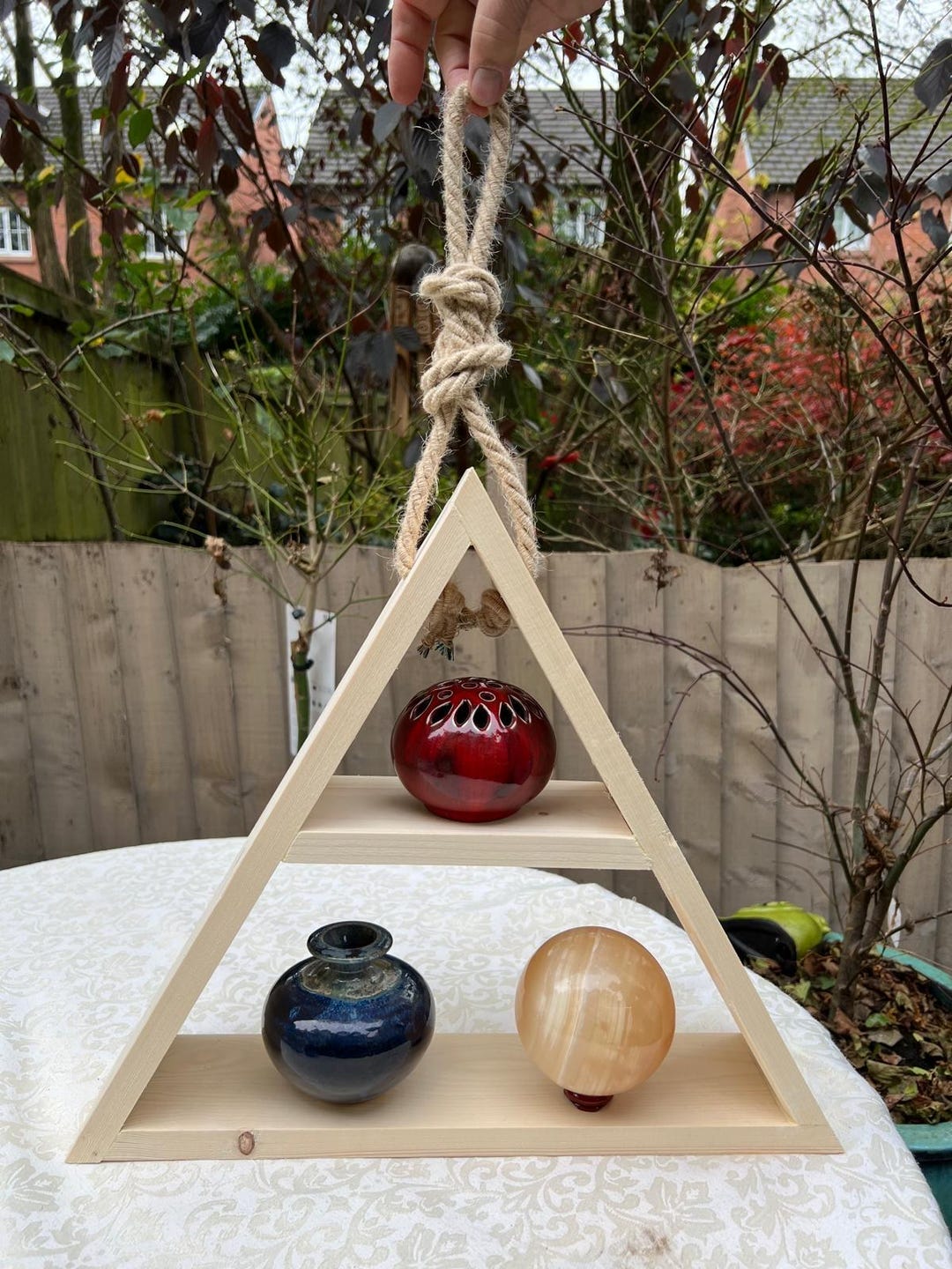 Wooden Pyramid Shelving Shelves Unit Suitable Freestanding Reclaimed ...