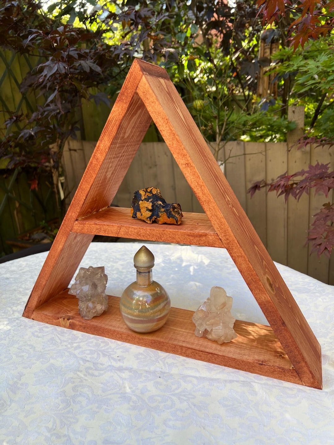 Wooden Pyramid Shelving Shelves Unit Suitable Freestanding Reclaimed ...