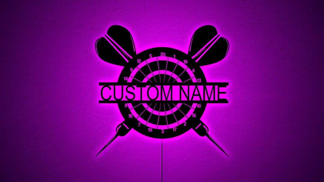 Custom Darts Monogram Wall Decor, Personalized Darts Wall Art, Darts ...