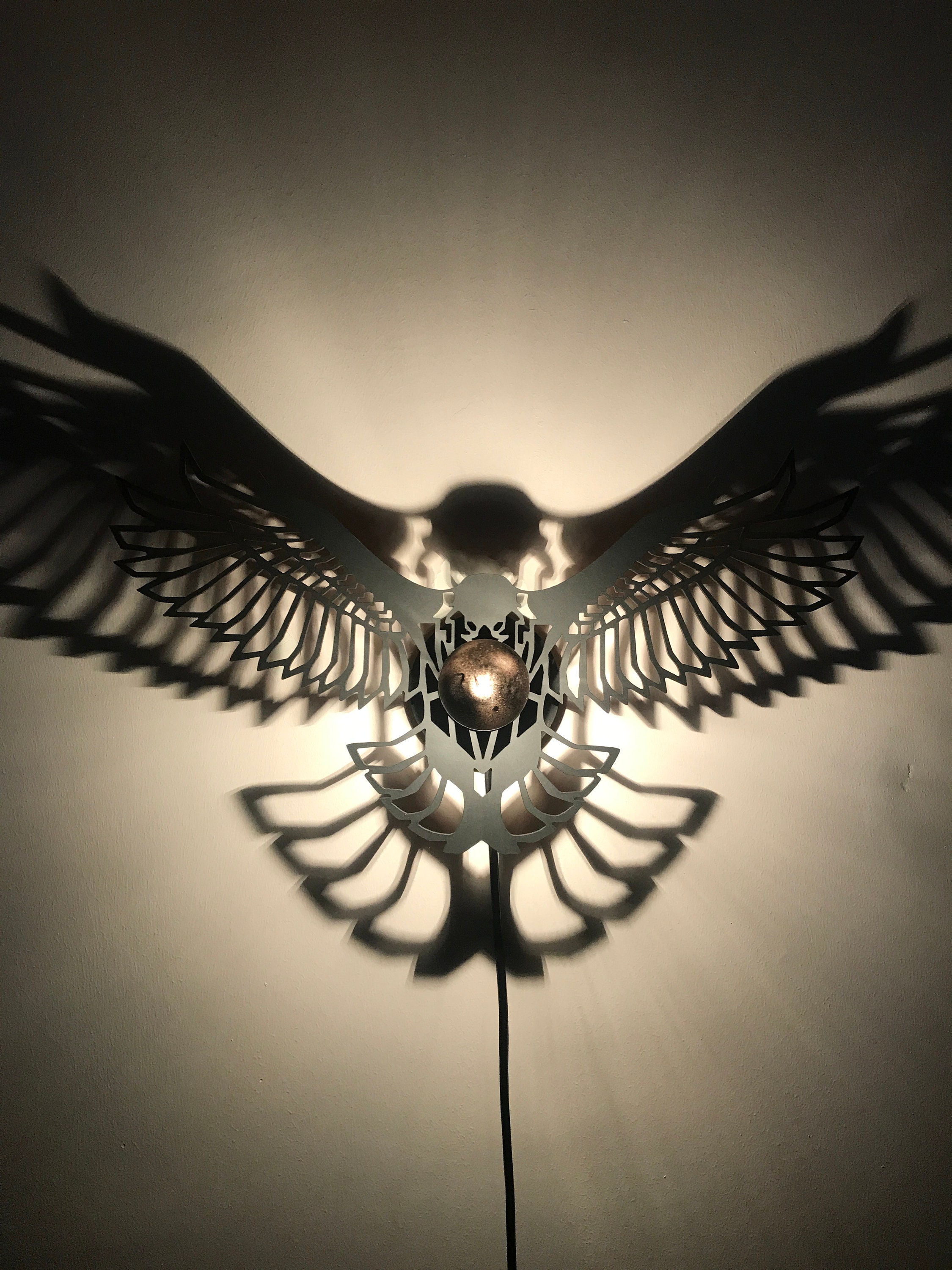 Eagle Shadow Lamp Eagle Wall Decor Wooden Lamp Wall Shadow | Etsy
