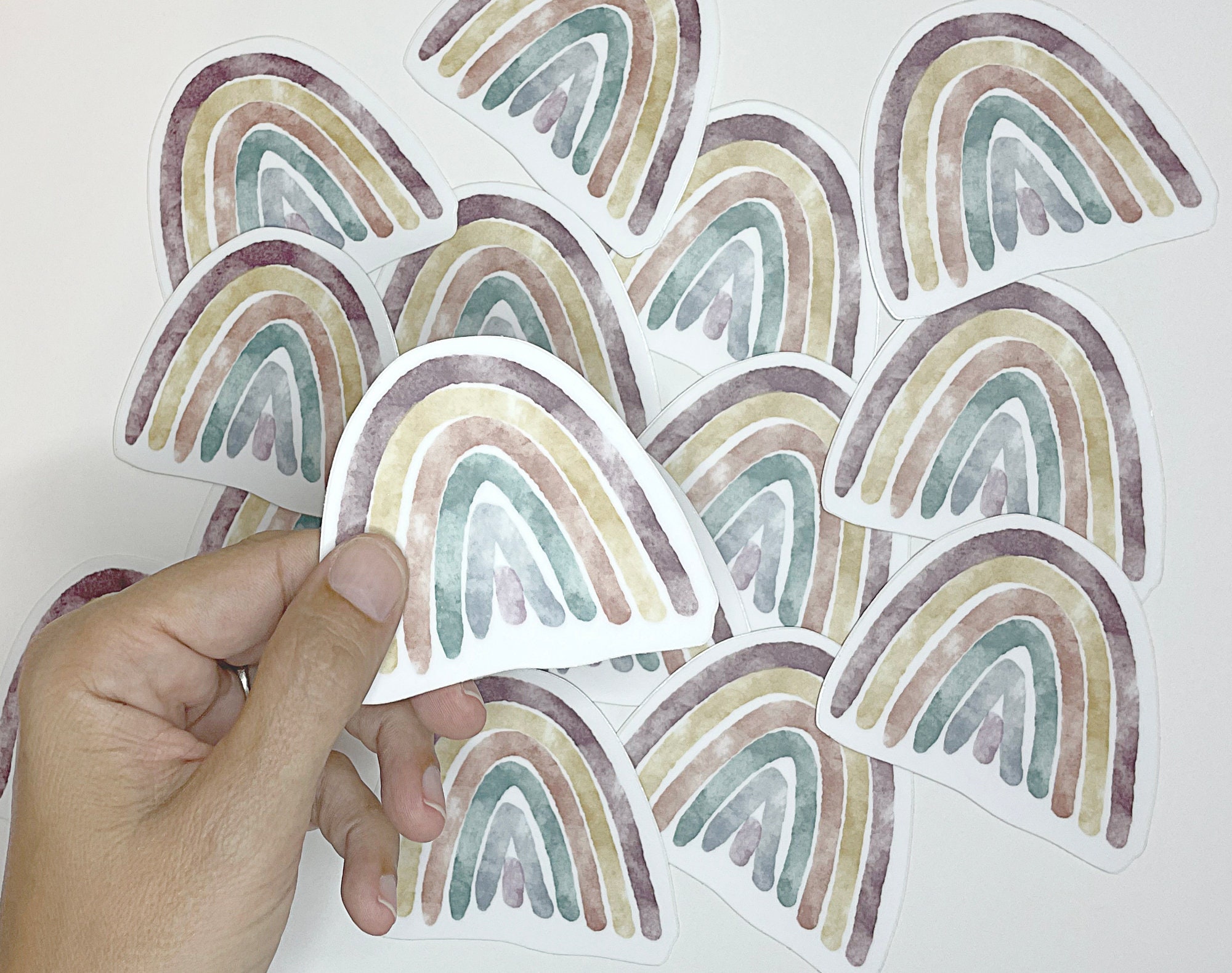 Pastel Rainbow Waterproof Sticker Watercolor - Etsy
