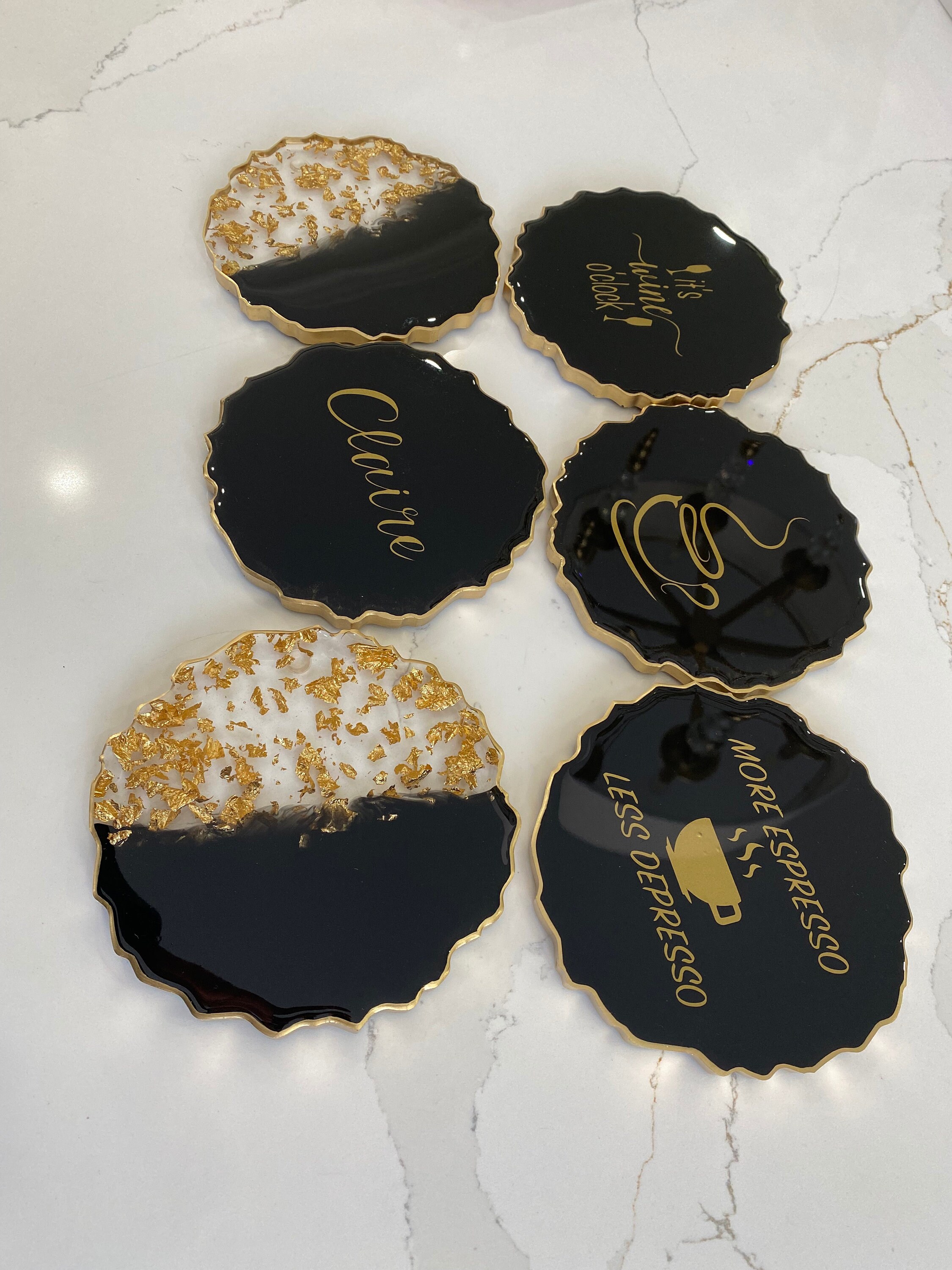 Personalized Resin Coasters Personalized Gift for Her Wedding Gift ...