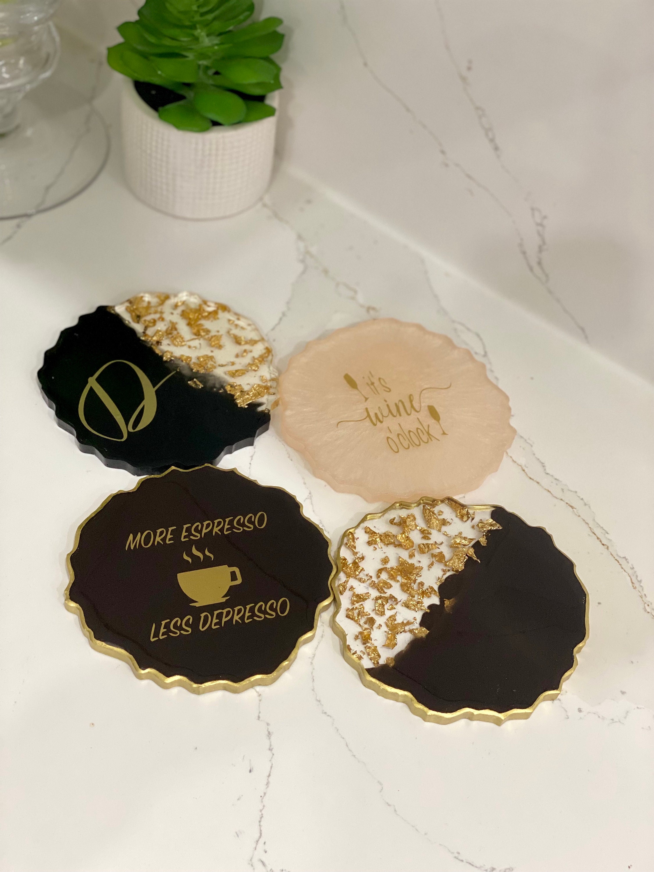 Personalized Resin Coasters Personalized Gift for Her Wedding Gift ...