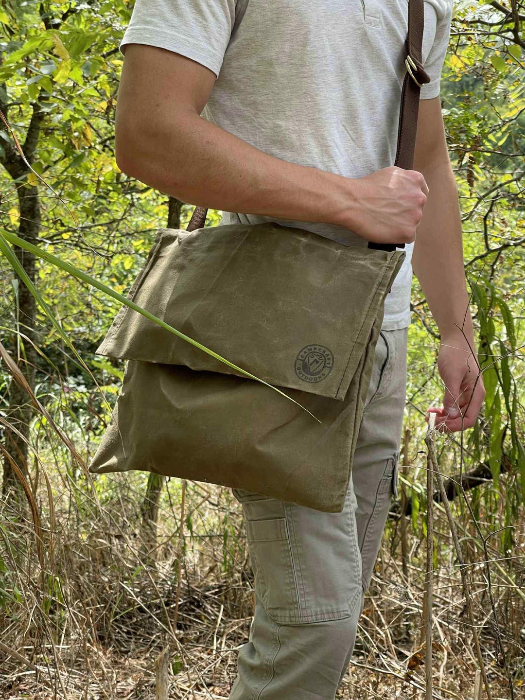 XL Haversack, Bushcraft haversack, Survival Kit, waxed canvas shoulder ...