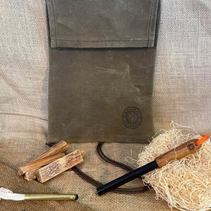 Waxed Canvas Roll-top Tinder Bag: Bushcraft Fire Kit - Etsy