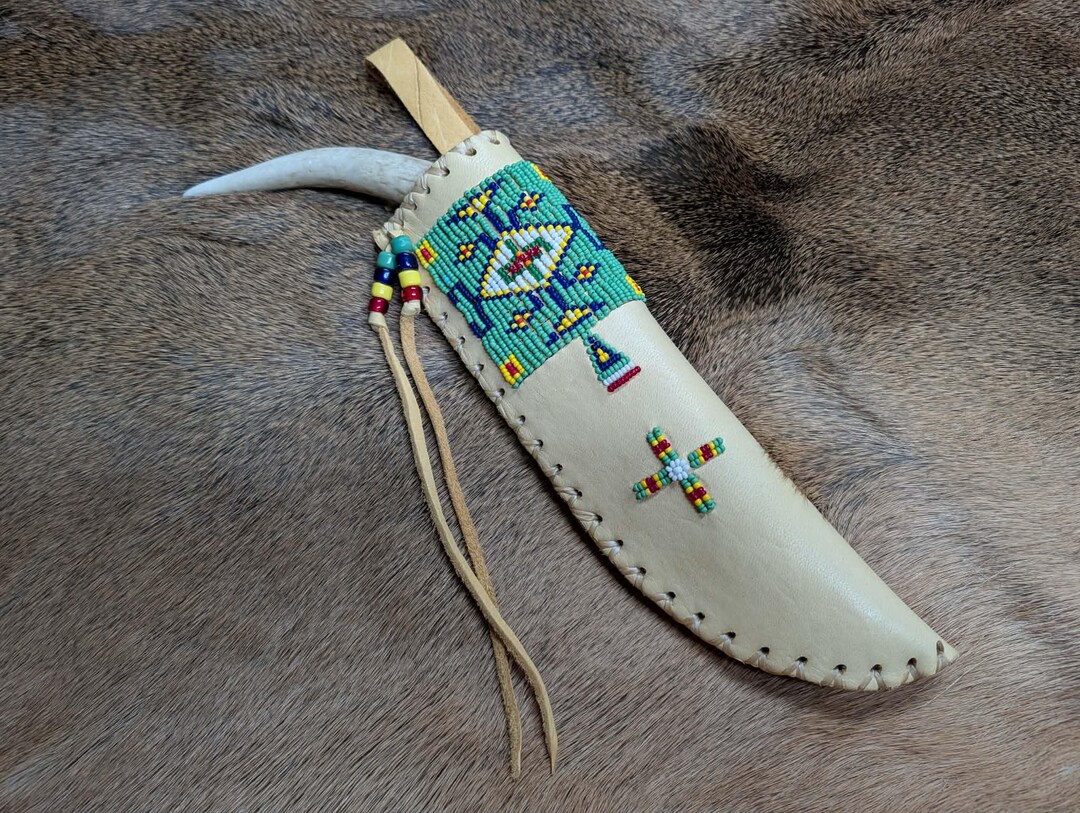 Vintage Douglas A. Fast Horse Hand Forged Knife – Lakota Beaded Sheath ...