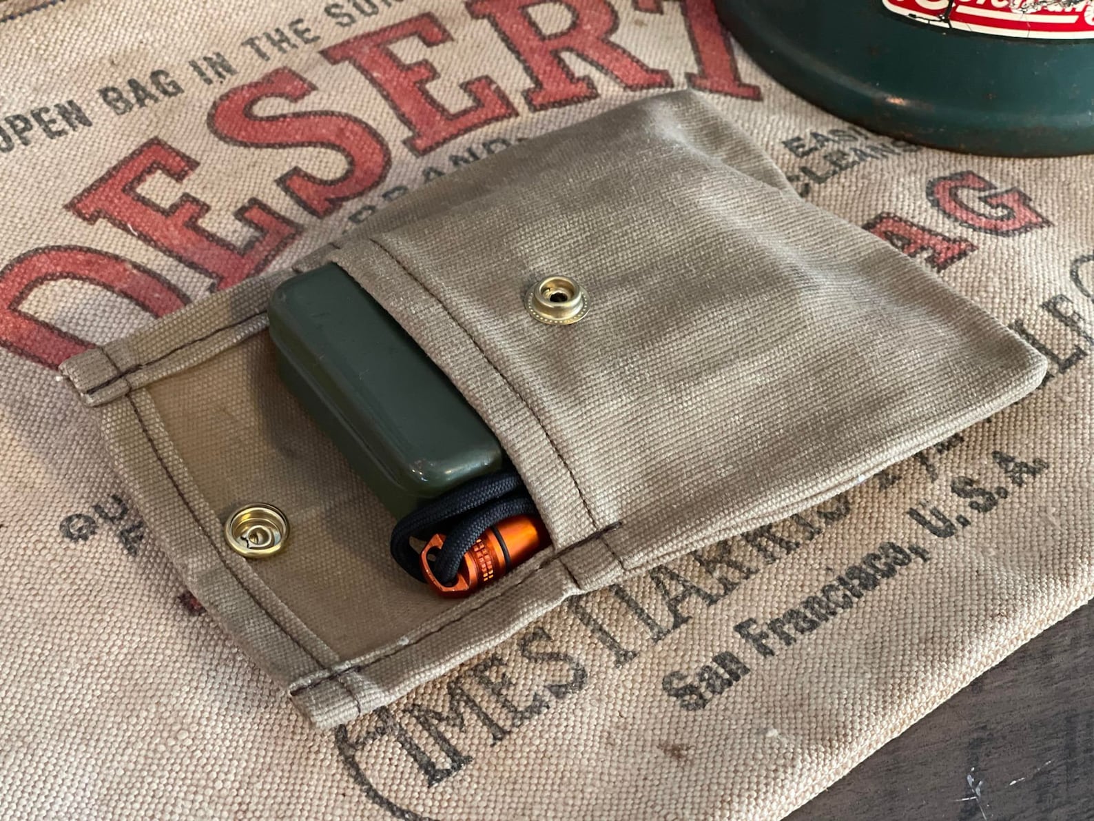 EDC Pouch Waxed Canvas Compass Pouch Vintage Camping Gear - Etsy