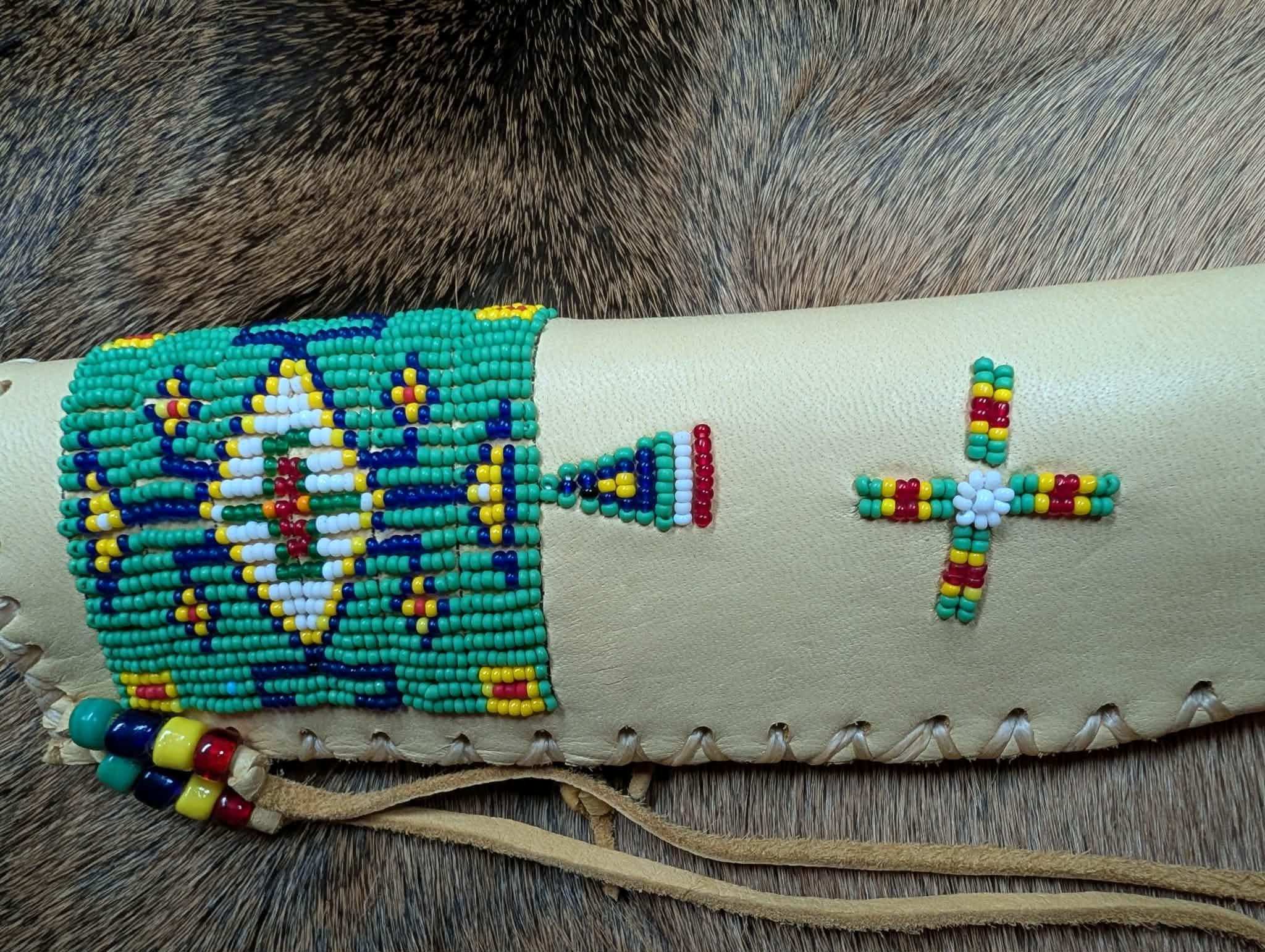 Vintage Douglas A. Fast Horse Hand Forged Knife – Lakota Beaded Sheath ...
