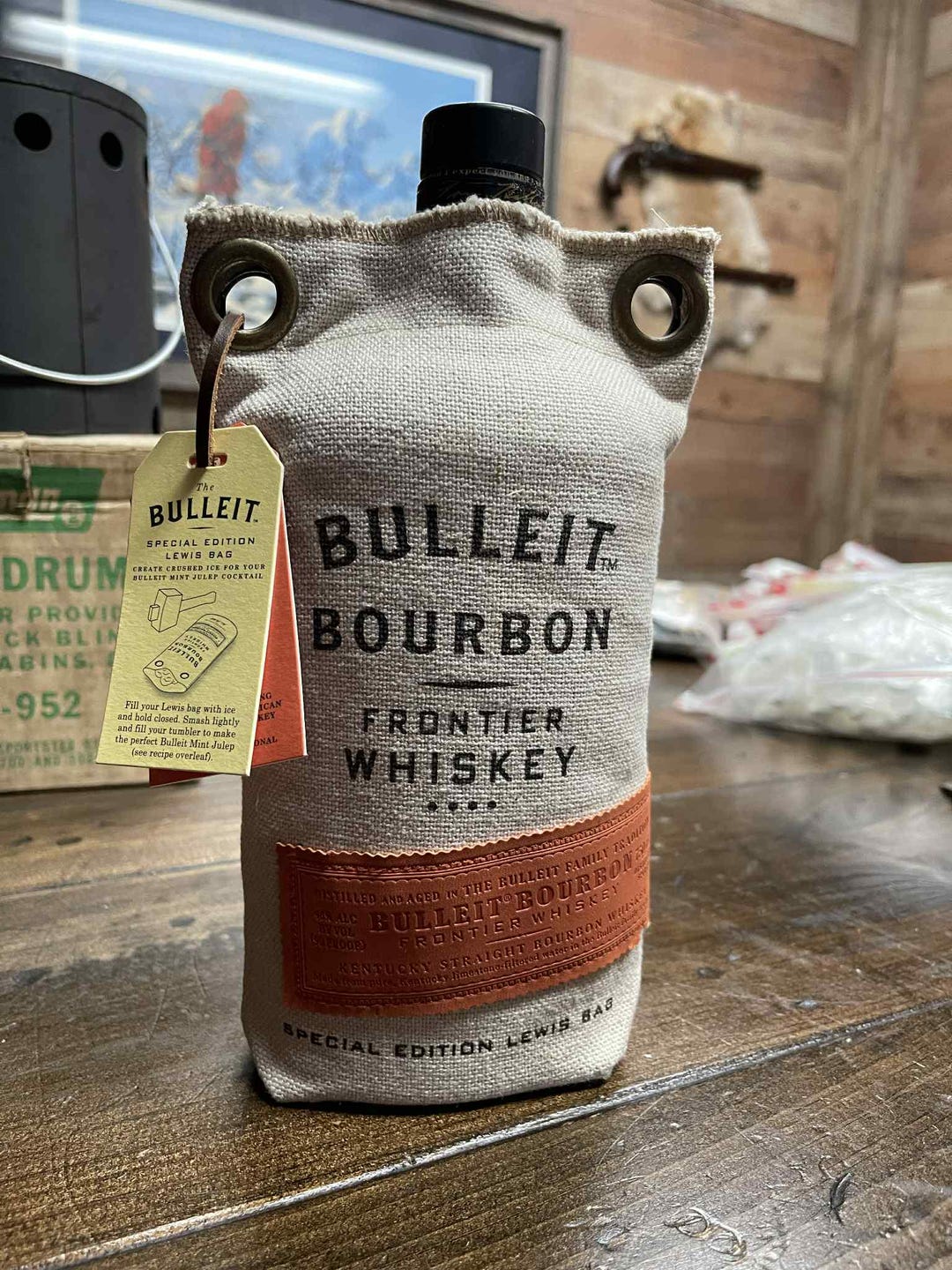 Bulleit Bourbon Bottle and Bag Set, Frontier Whiskey, Kentucky, Bottles ...