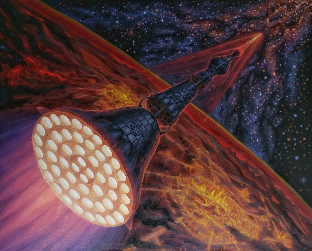 Rocket From Nibiru Original Oil Painting on Canvas Sci Fi Space Art ...