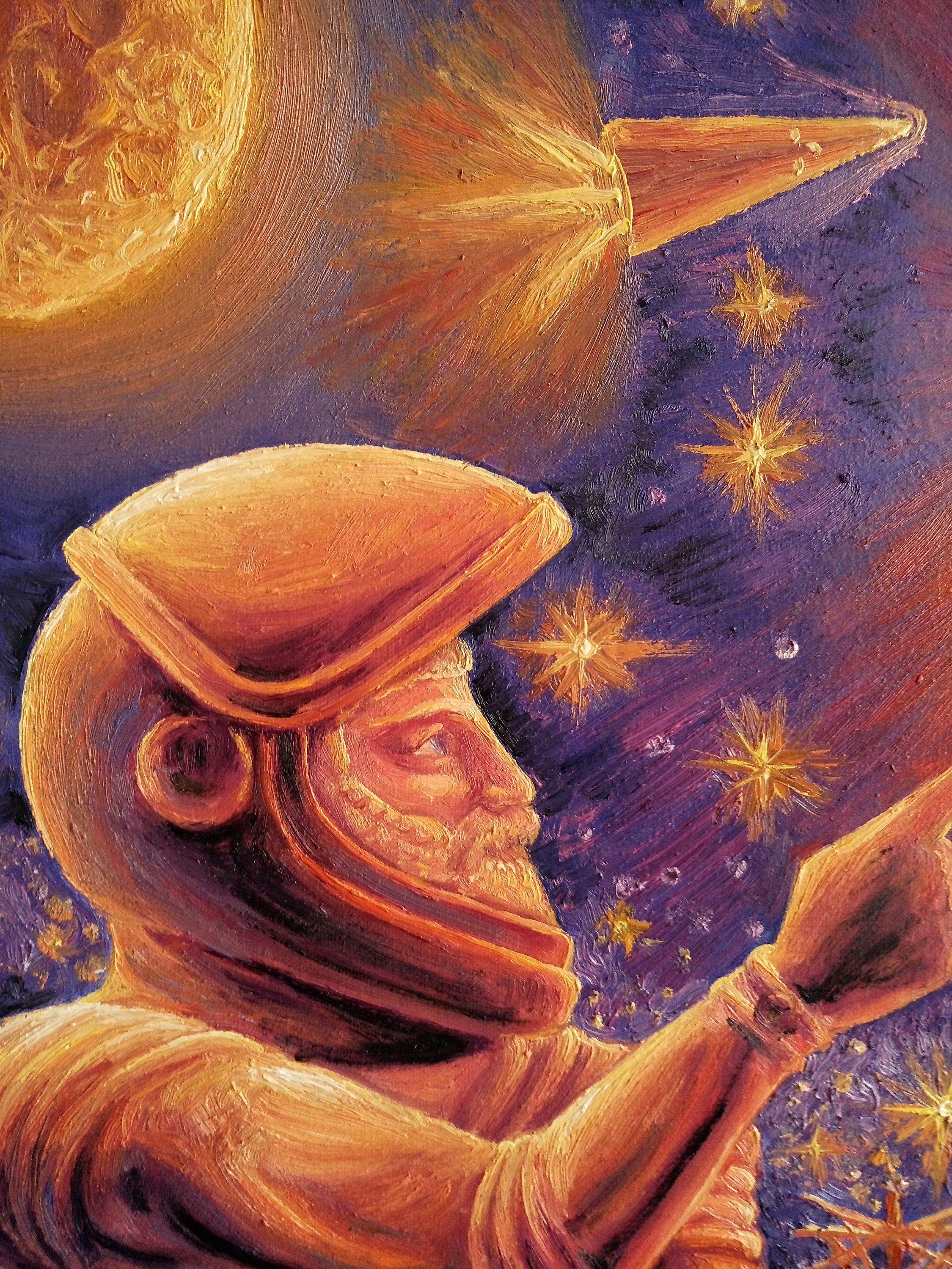 Ancient Astronaut Original Oil Painting on Cavas Aliens Gods Shumerian ...