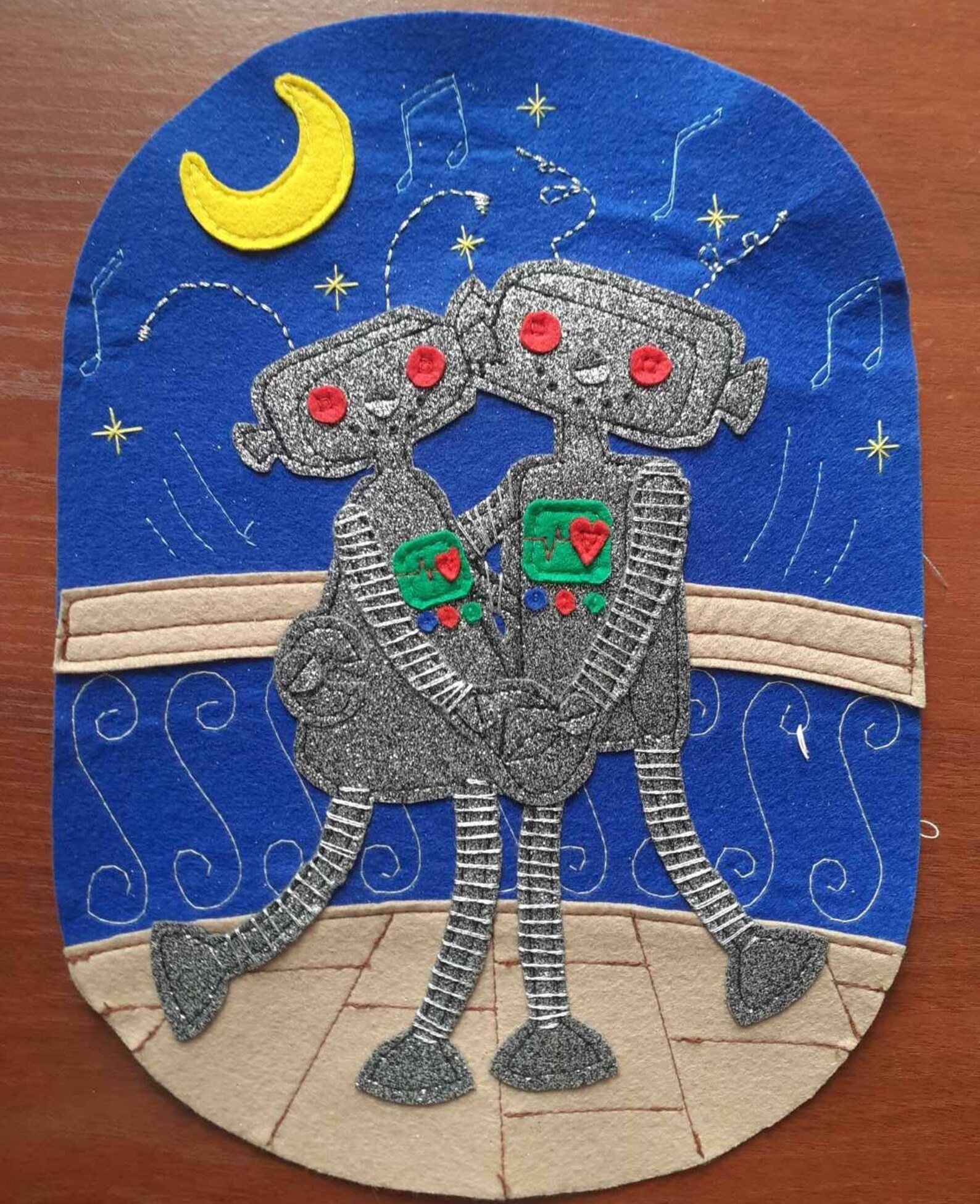 Robots, Love Robots, Fabric Decor, Wall Decor, Handmade, Robot, Love ...