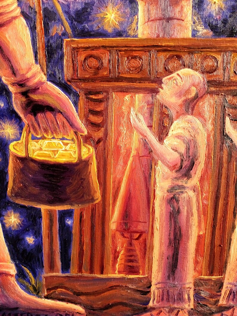 Ancient Astronaut Original Oil Painting on Cavas Aliens Gods Shumerian ...