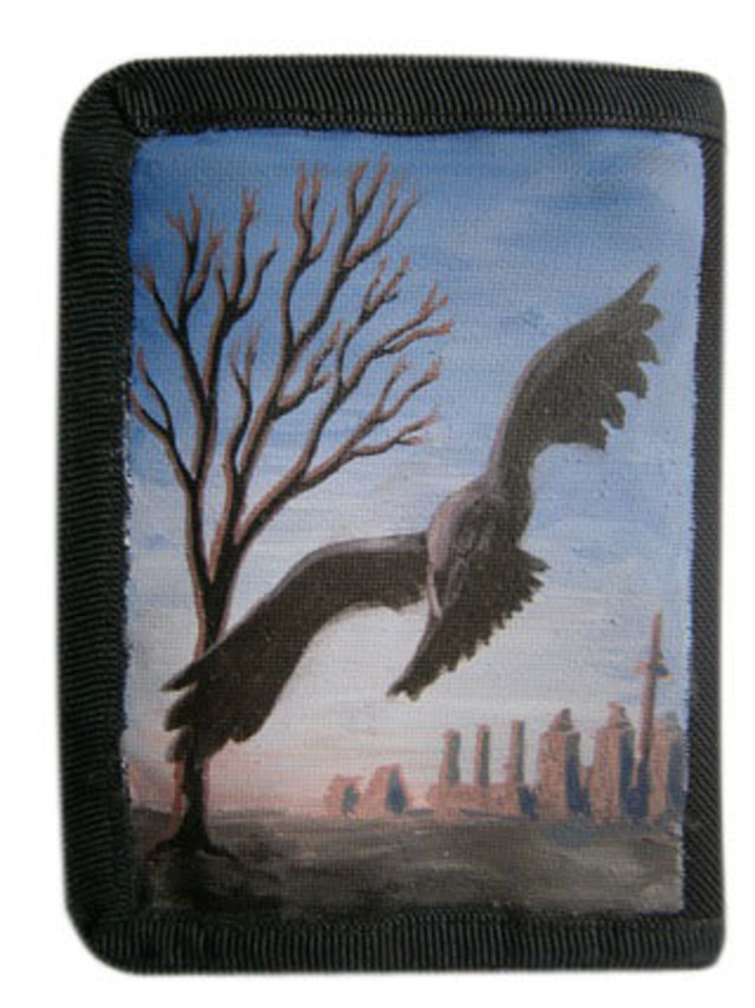 Wallet With Hand-painted Crow Gothic Art. - Etsy