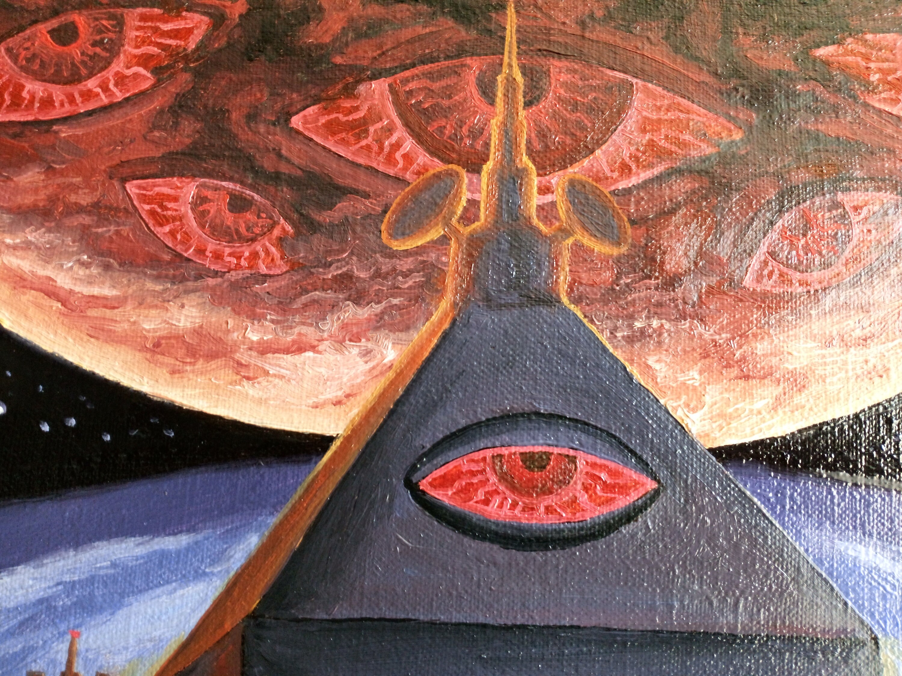 Awakening Original Oil Painting Sci Fi Cyberpunk Robot Mind Control ...