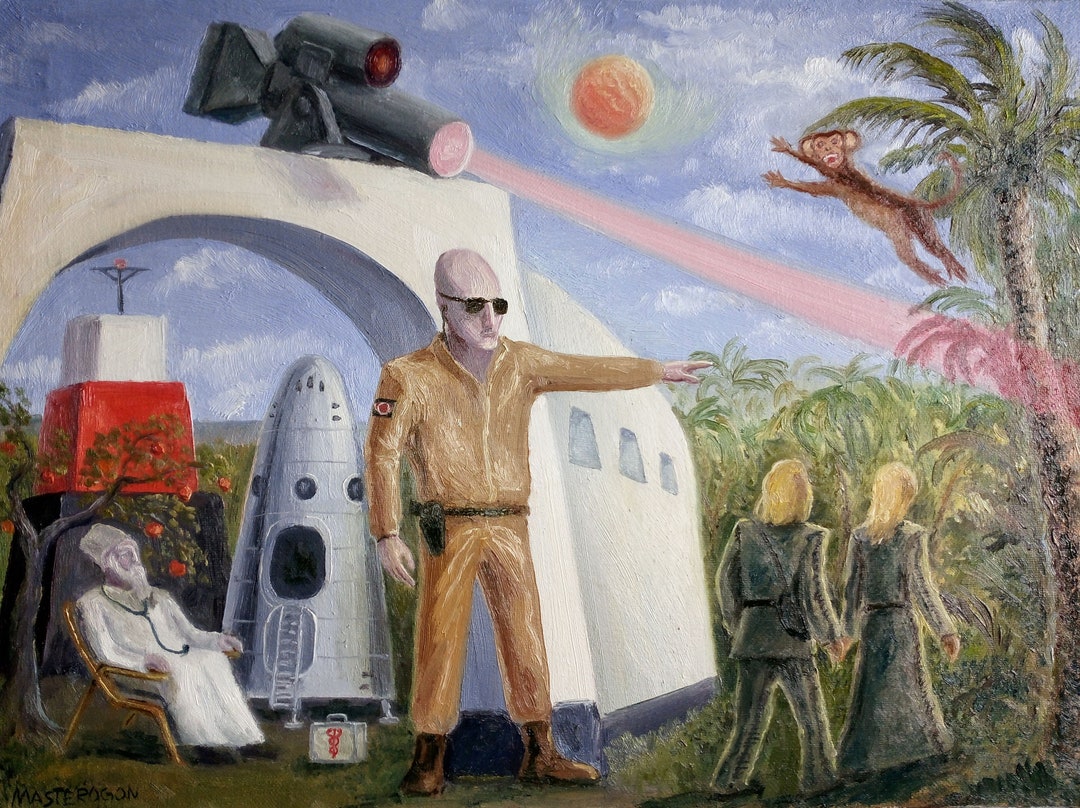 Exile From Eden Original Oil Painting Anunnaki Ancient Aliens Sci Fi ...