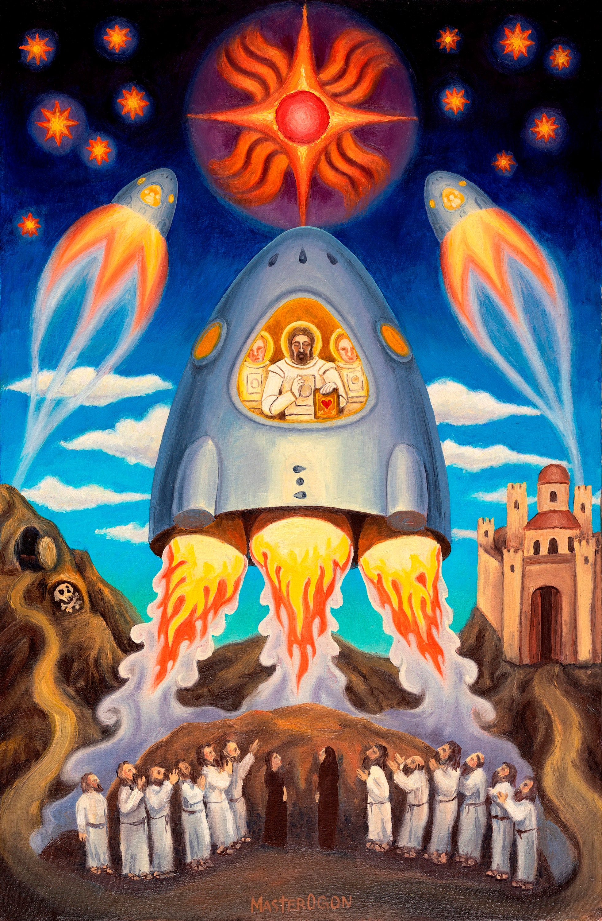 Ascension of Christ Digital Download File Oil Painting Space Art Ufo ...
