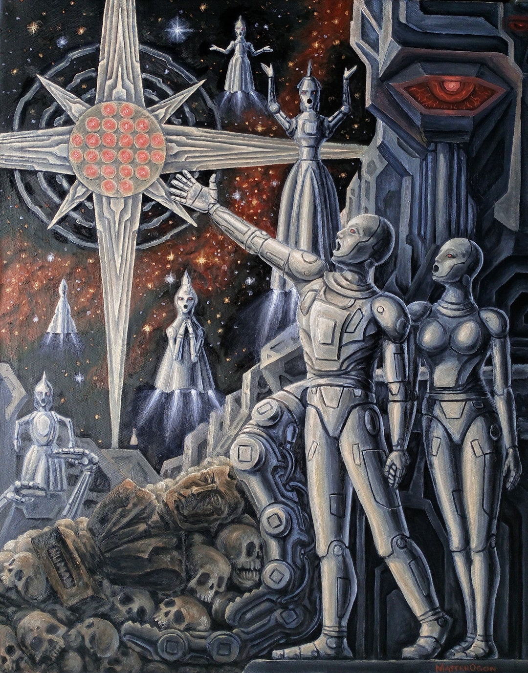 Transhumanism Cyberpunk Original Oil Painting Art Comission Sci Fi ...