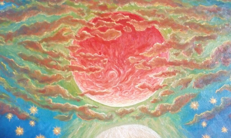 Original Oil Painting Egyptian Pyramids Anunnaki Gods Ancient Aliens ...