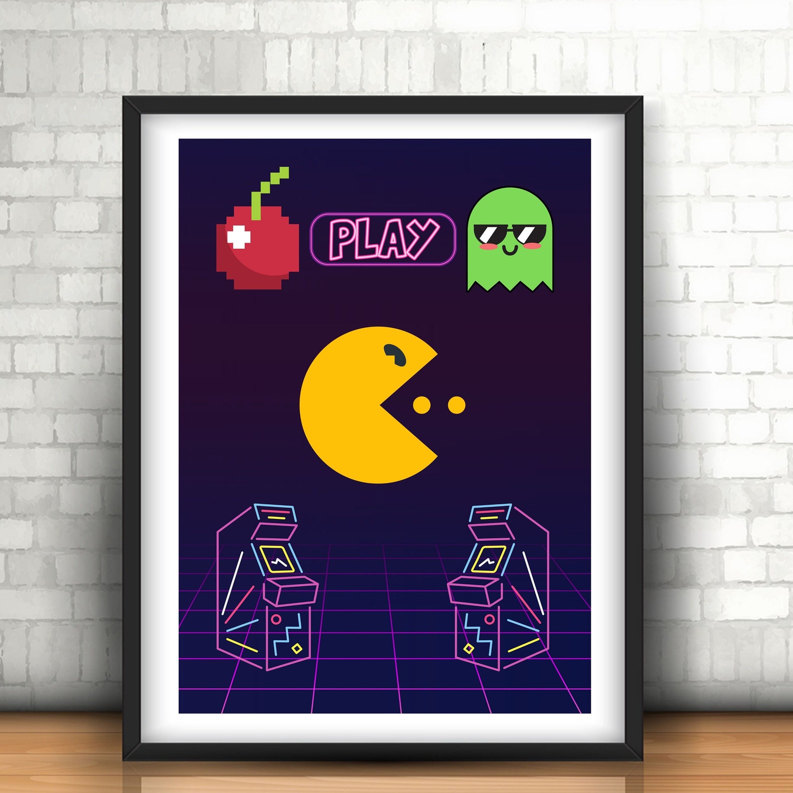 Pacman Wall art Digital Download Pac-man Poster Pacman Wall | Etsy