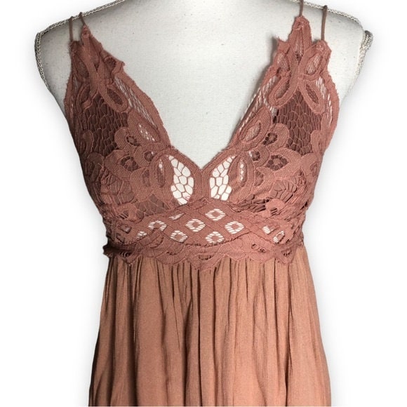 Free People One Adella Slip Dress In Rose Etsy