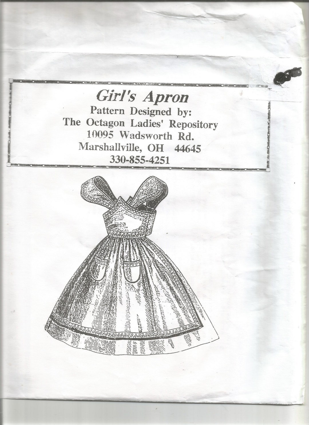 Girls Apron Sewing Pattern Size 4 6 8 10 Victorian Era Civil War ...